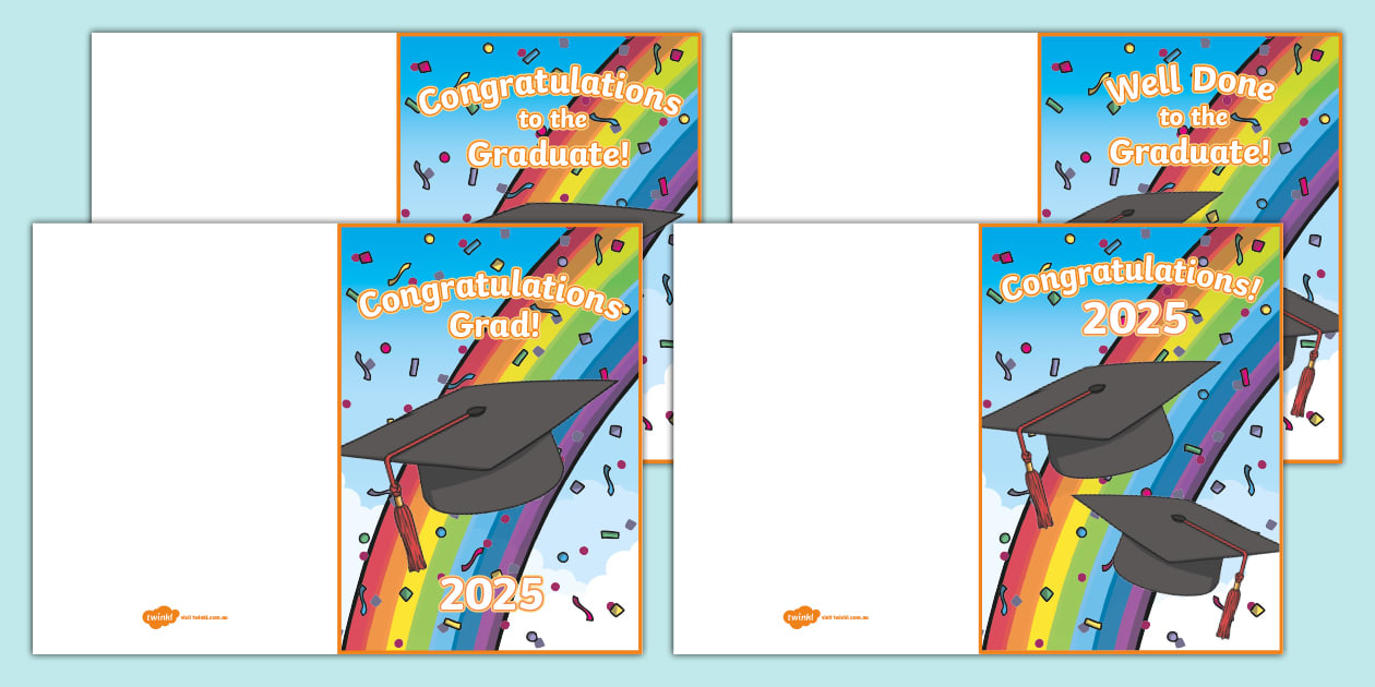 Graduation Cards - Rainbow-Themed