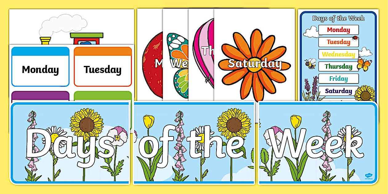 Editable Days of the Week Nursery Display Pack - Twinkl