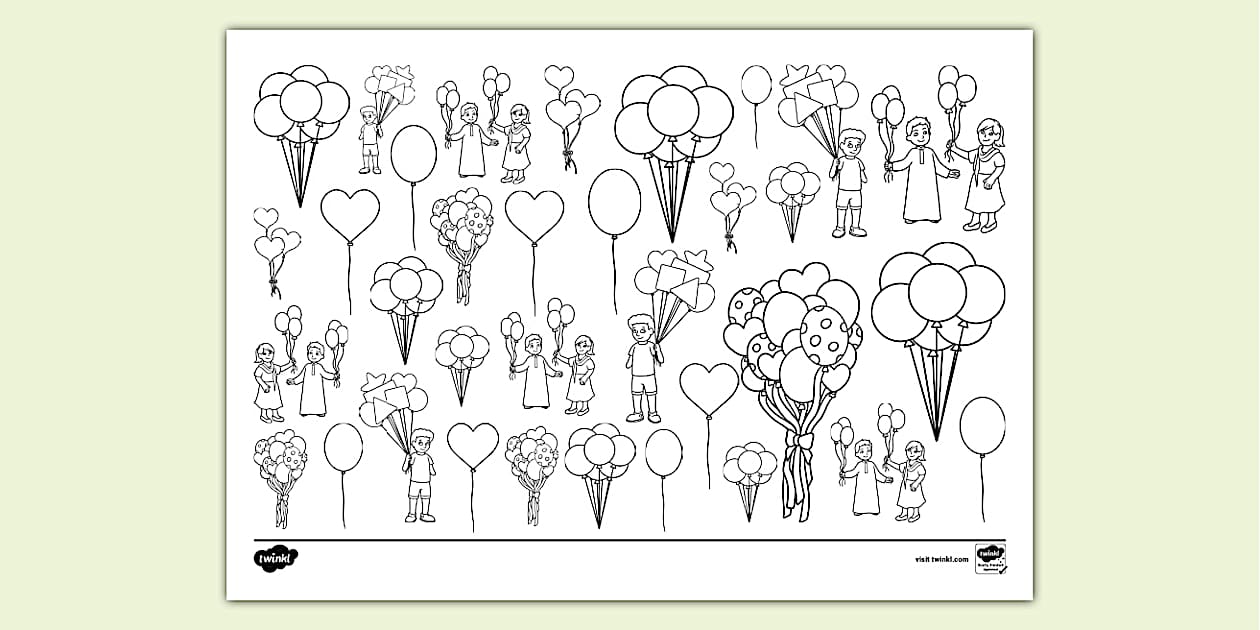 Balloon Doodle Colouring Page (teacher made) - Twinkl
