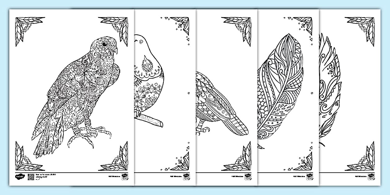 Bird and Candle Themed Mindfulness Coloring Pages - Twinkl