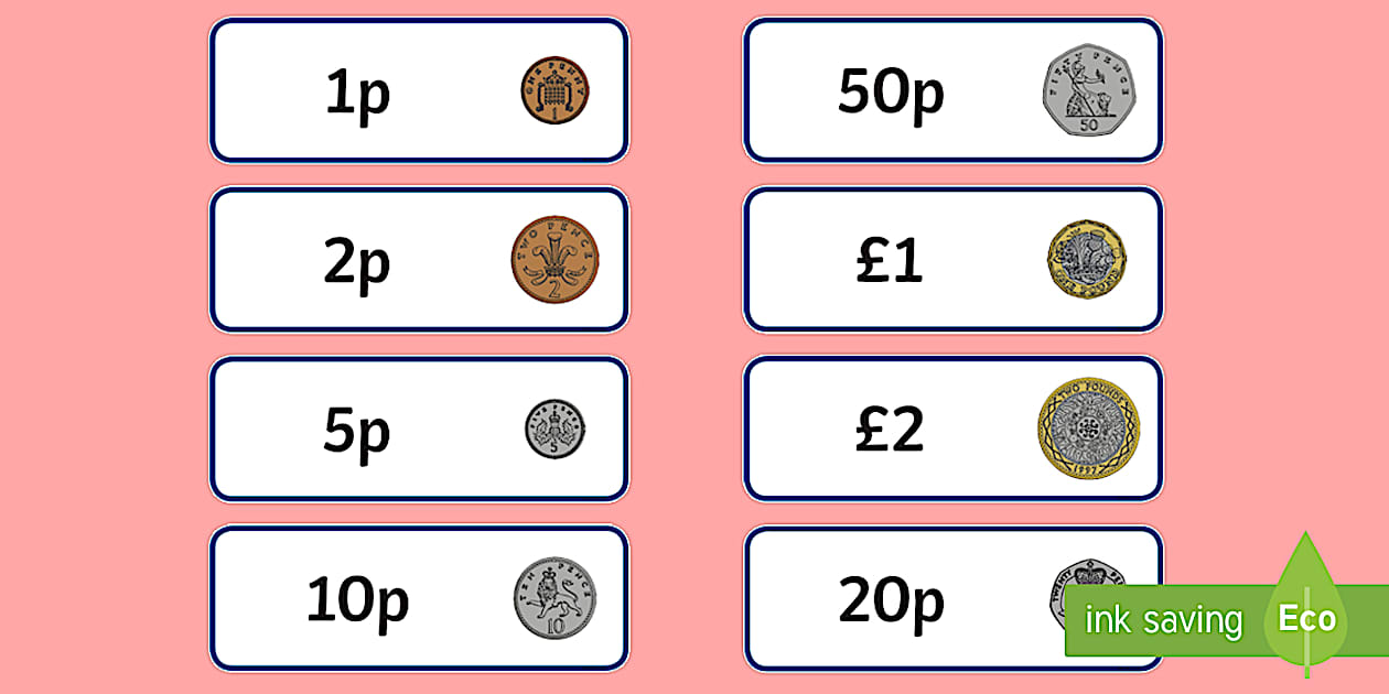 Money Labels (Teacher-Made) - Twinkl