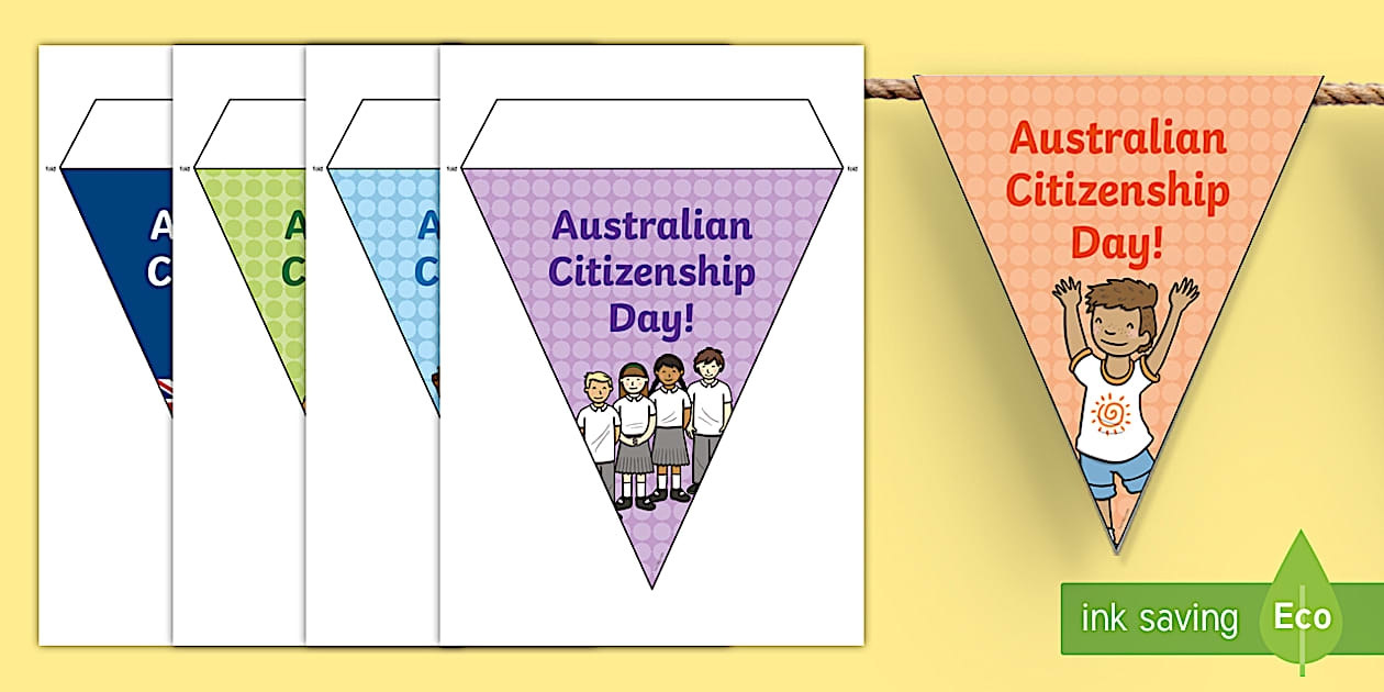 F-2 Australian Citizenship Day Display Bunting - Twinkl