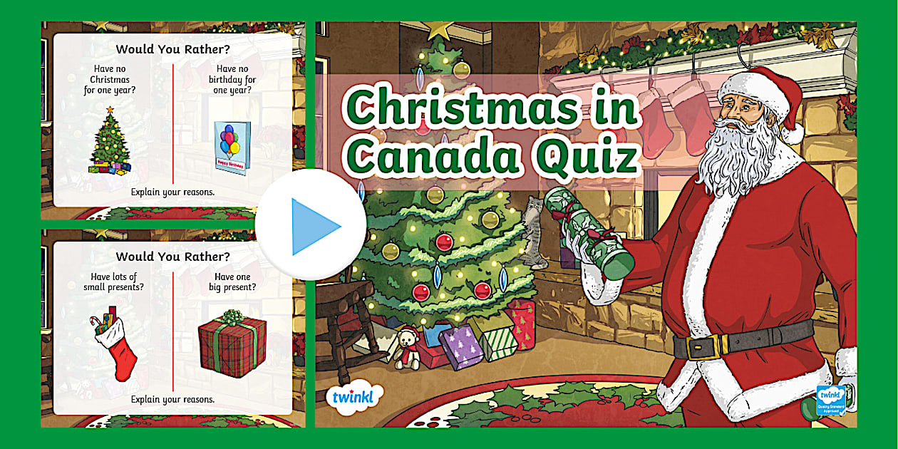 Christmas in Canada PowerPoint Quiz - Grades 4 to 6 - Twinkl