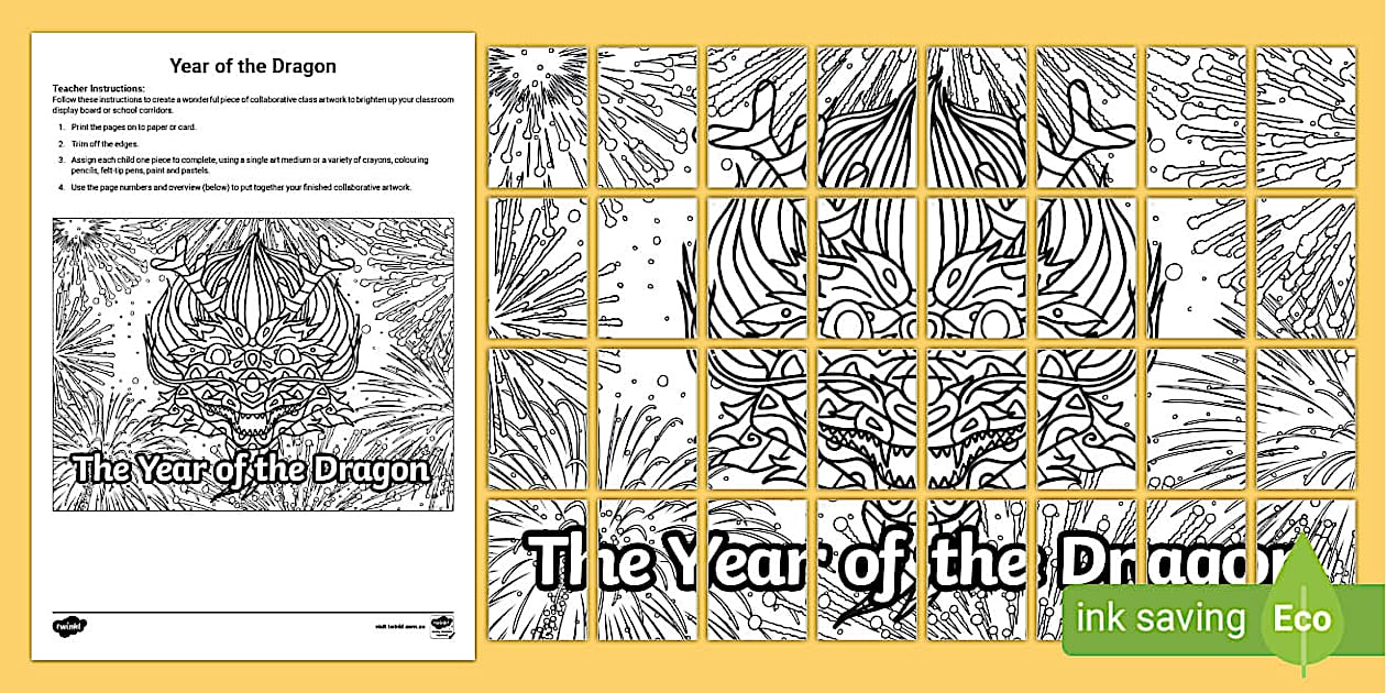 Year of the Dragon Collaborative Colouring (teacher made)