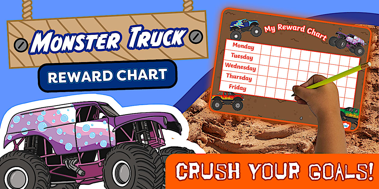 Monster Truck Reward Chart - Twinkl