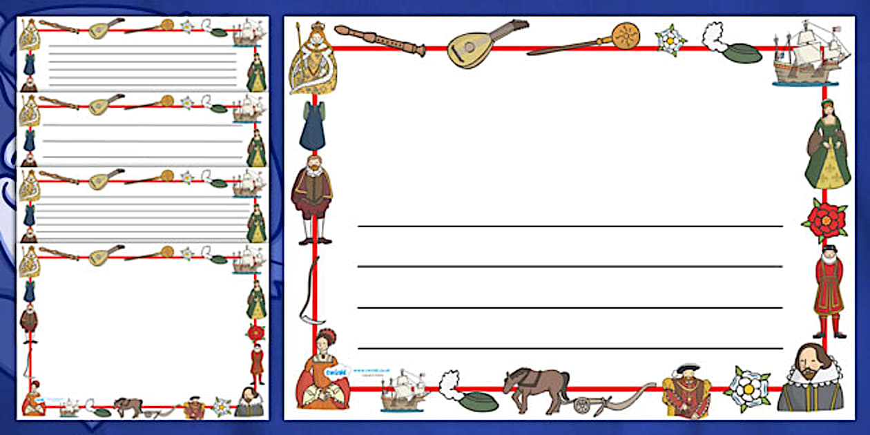 The Tudors Full Page Borders (Landscape) (teacher made)
