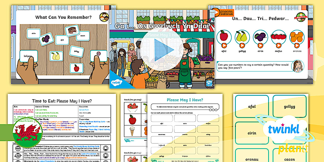 Welsh: Time to Eat: Lesson 2 - Please May I Have...?