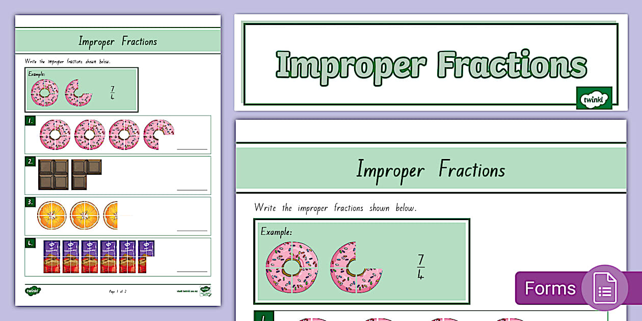 Stage 5 Improper Fractions Activity Sheet (teacher made)