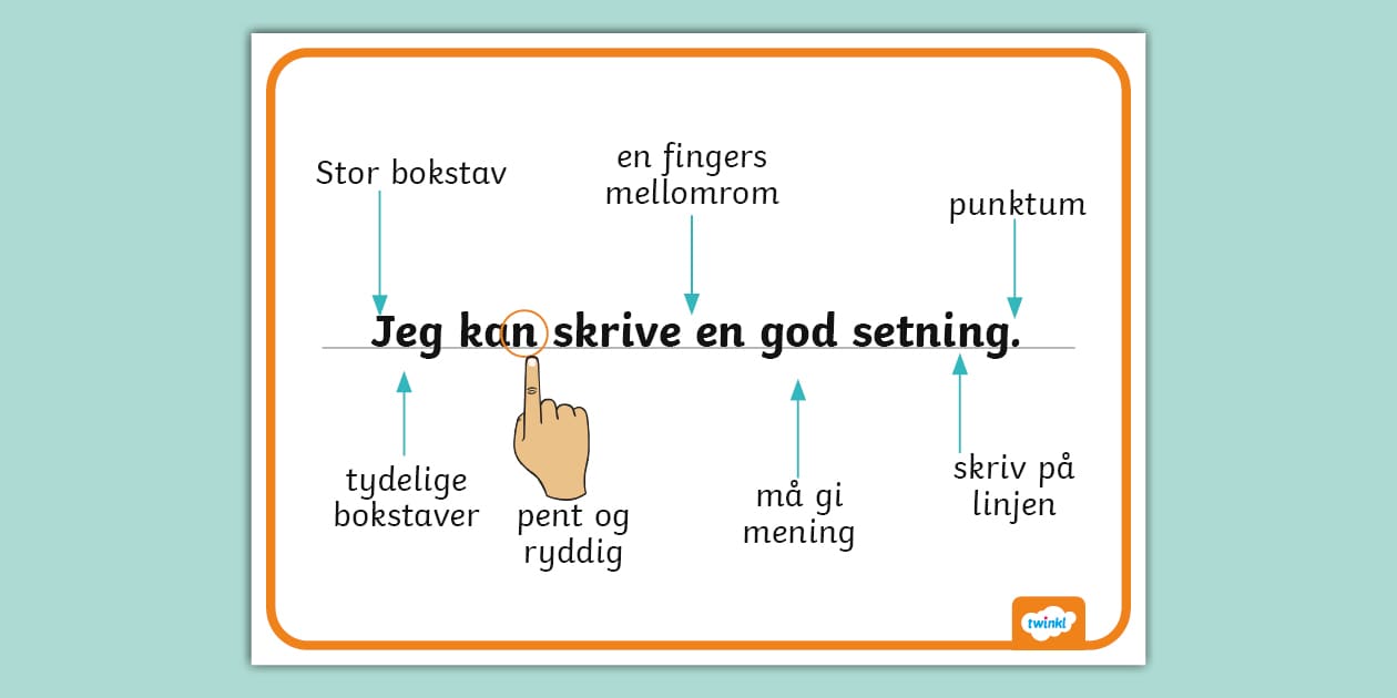 Hva er en god setning? Plakat