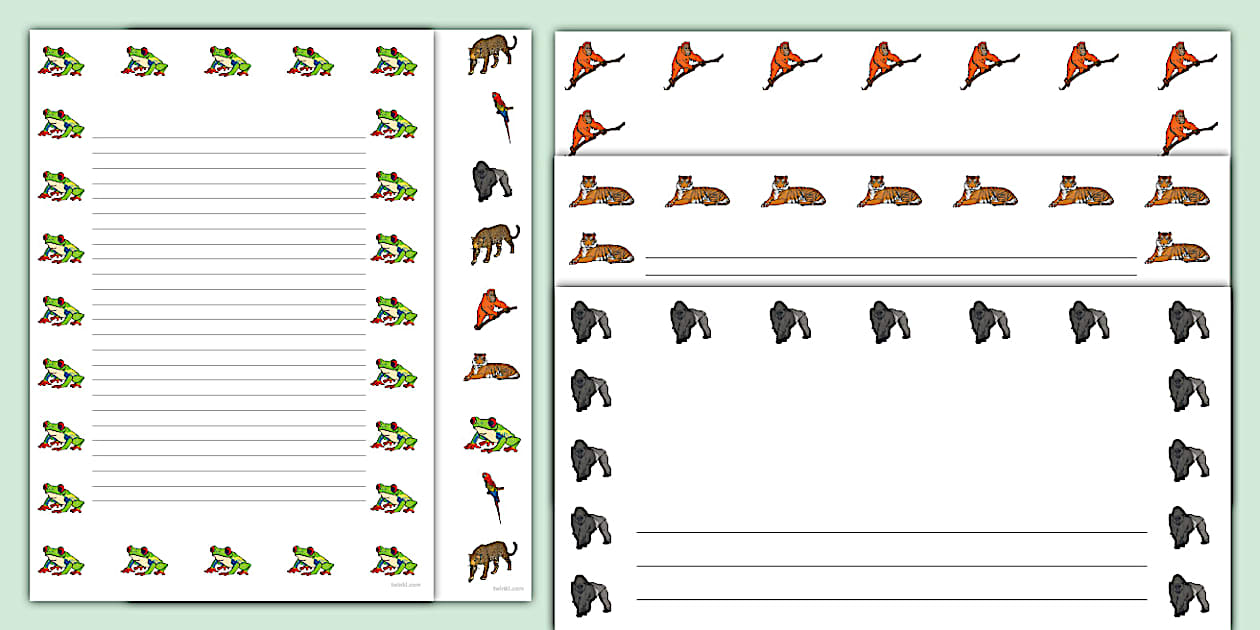 Jungle Page Borders Pack (teacher made) - Twinkl