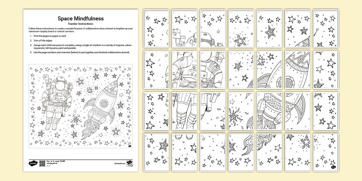 Space Mindfulness Collaborative Colouring Activity Pack