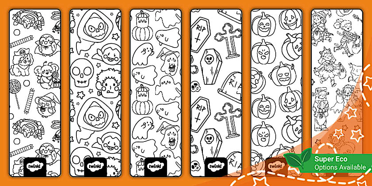 Halloween-Themed Doodle Bookmarks | Download and Print