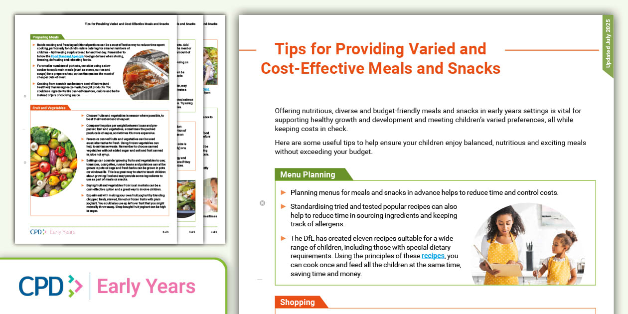 Tips for Providing Varied & Cost-Effective Meals and Snacks
