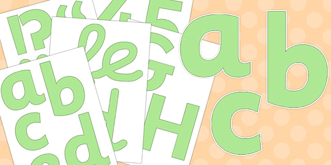 Editable Neutral Pastel Green Display Letters and Numbers Pack