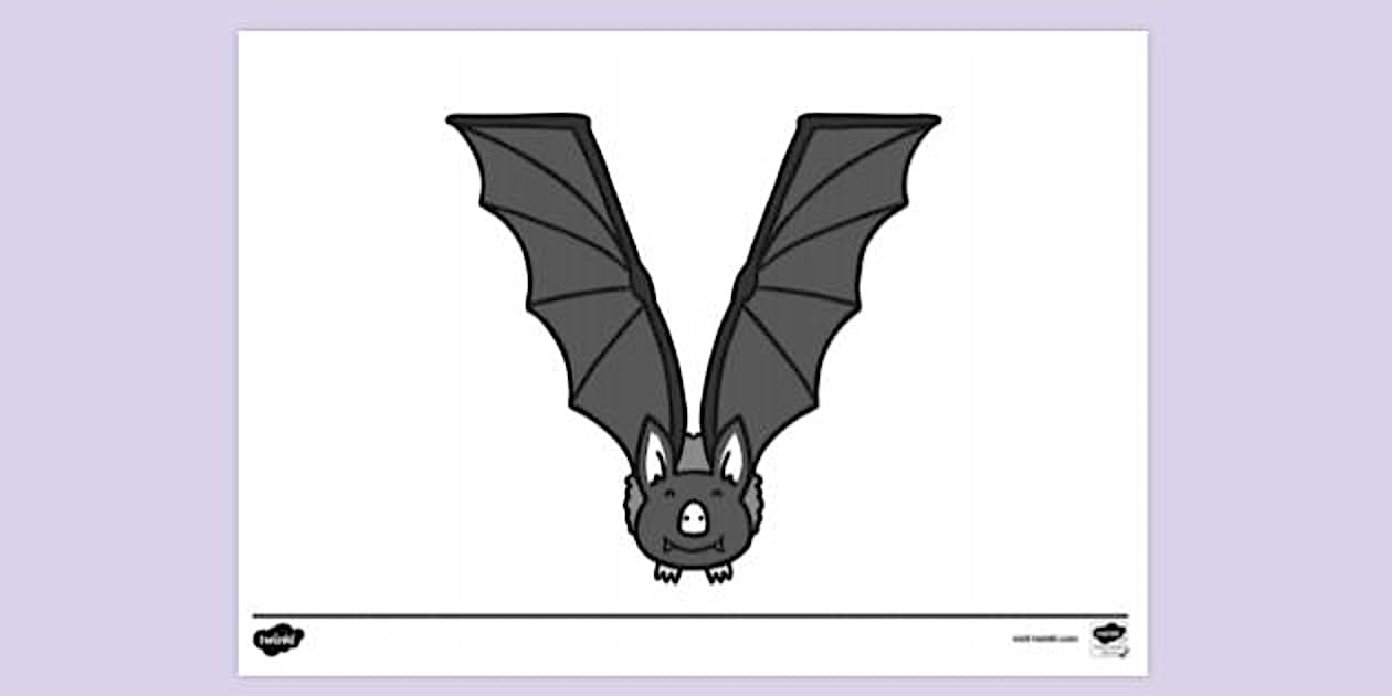 V Vampire Bat Lowercase Colouring Sheet | Colouring Sheets