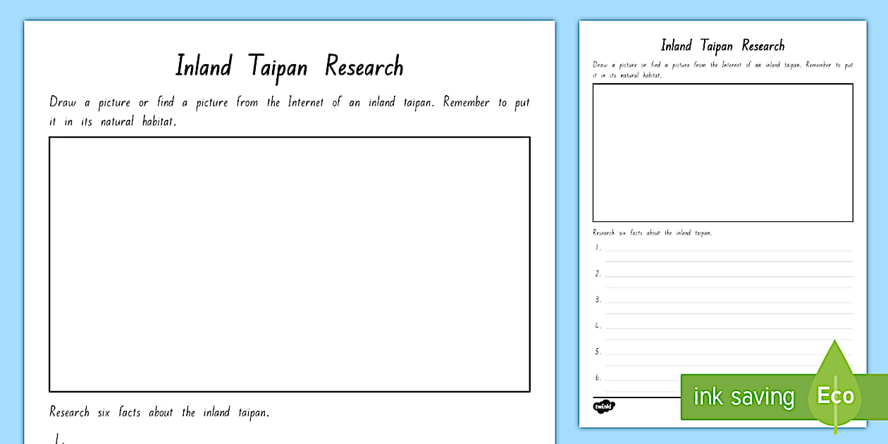Inland Taipan Worksheet / Worksheet to Support Teaching on Pages 182 to ...