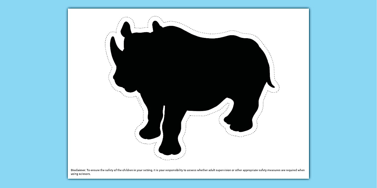 Rhino Silhouette Cut-Out (professor feito) - Twinkl