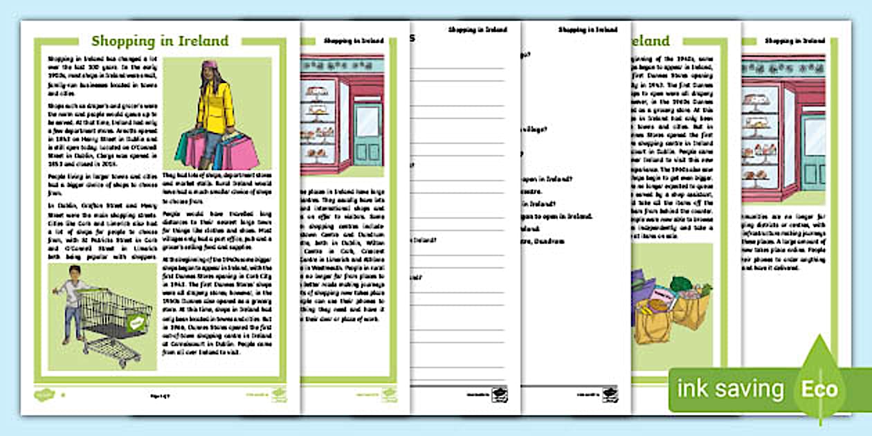 Shopping Reading Comprehension Activity | Twinkl Ireland