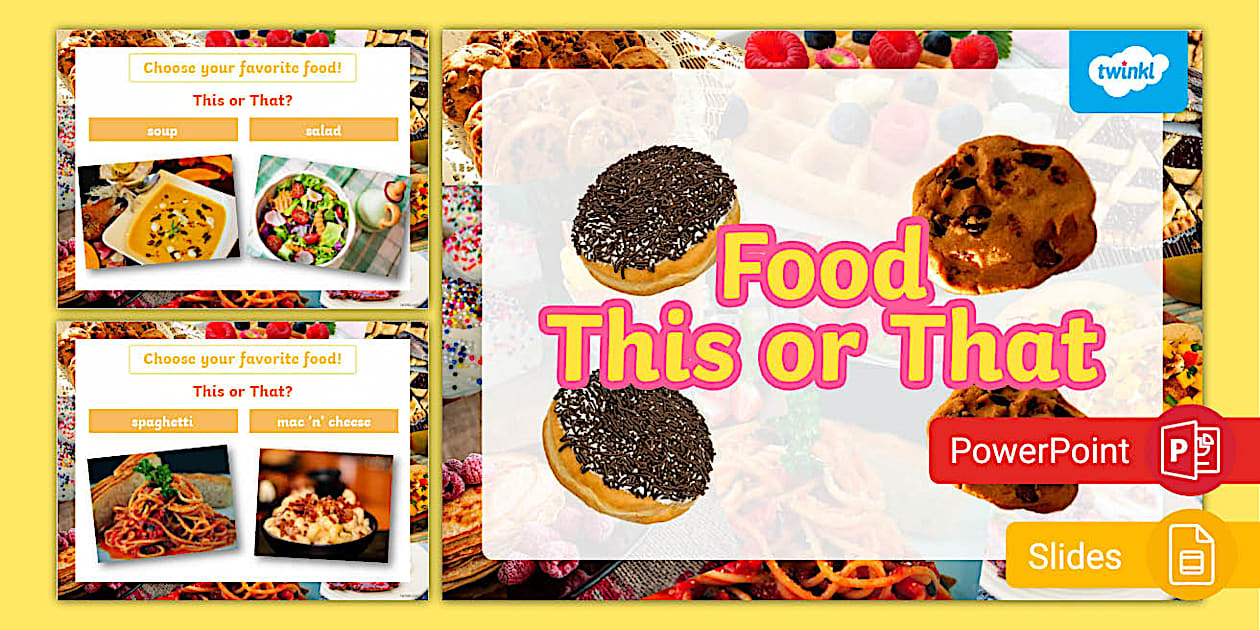 Food This or That PowerPoint & Google Slides Game for 6th-8th Grade