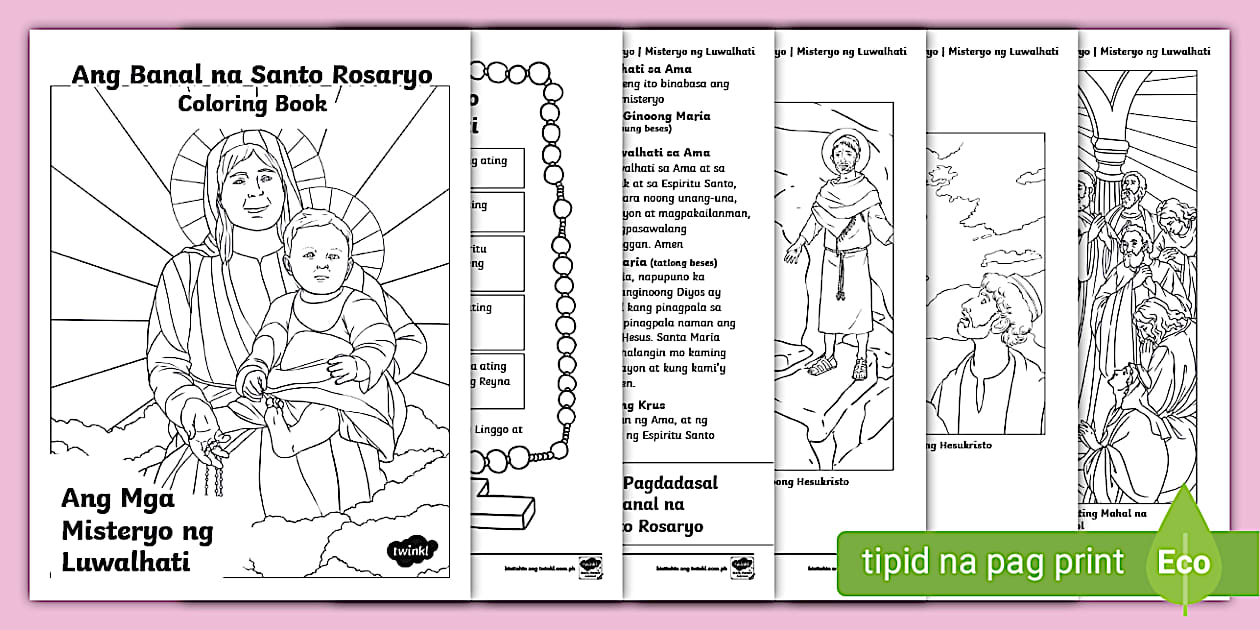 Misteryo ng Luwalhati Colouring Sheet Translation | Twinkl