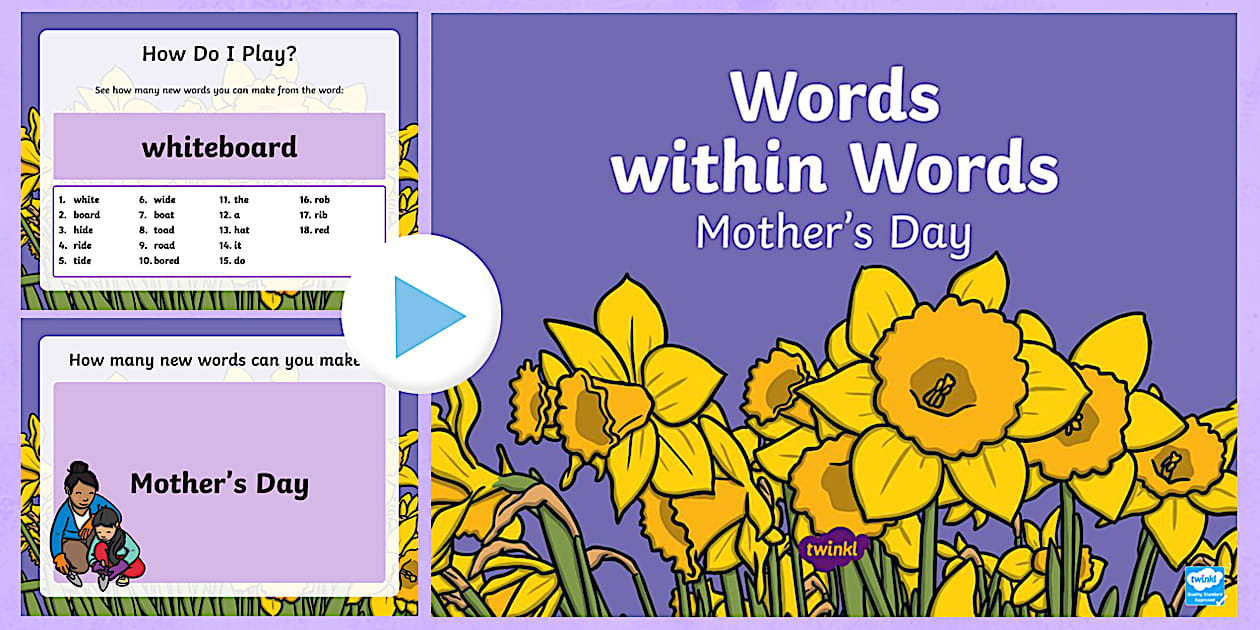 Words within Words Game Mother's Day PowerPoint