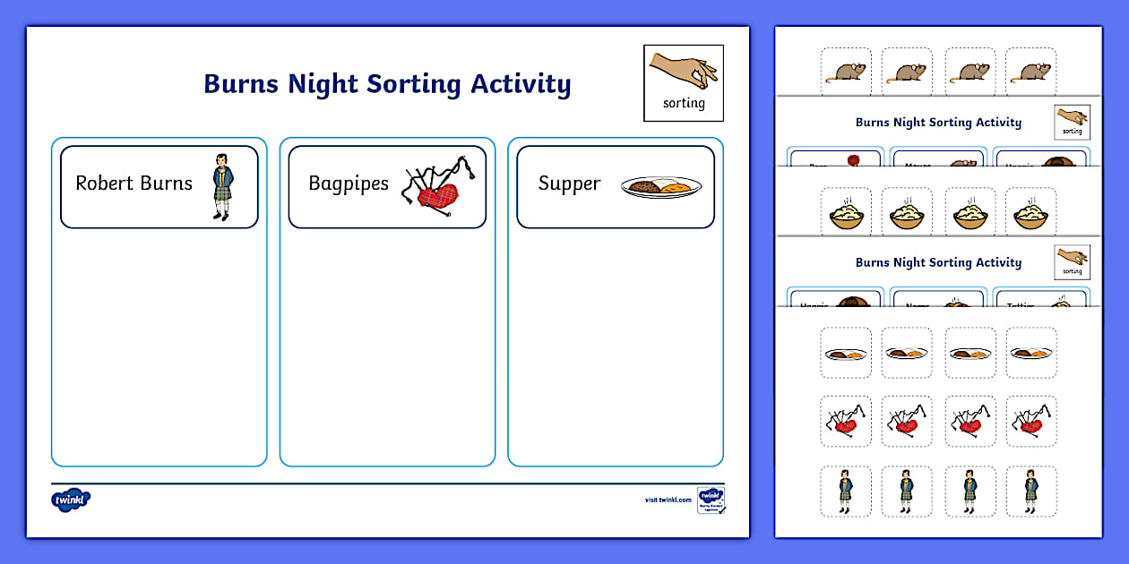 Burns Night Sorting Activities (teacher made) - Twinkl