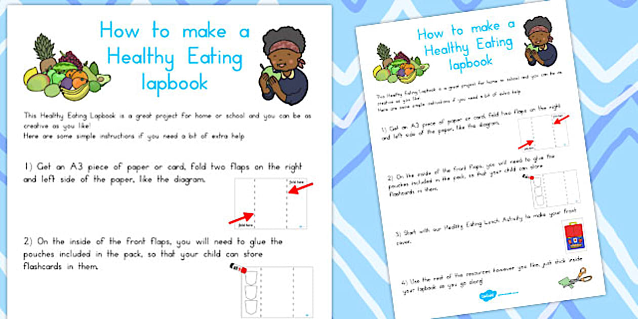 Healthy Eating Lapbook Instructions Sheet (teacher made)