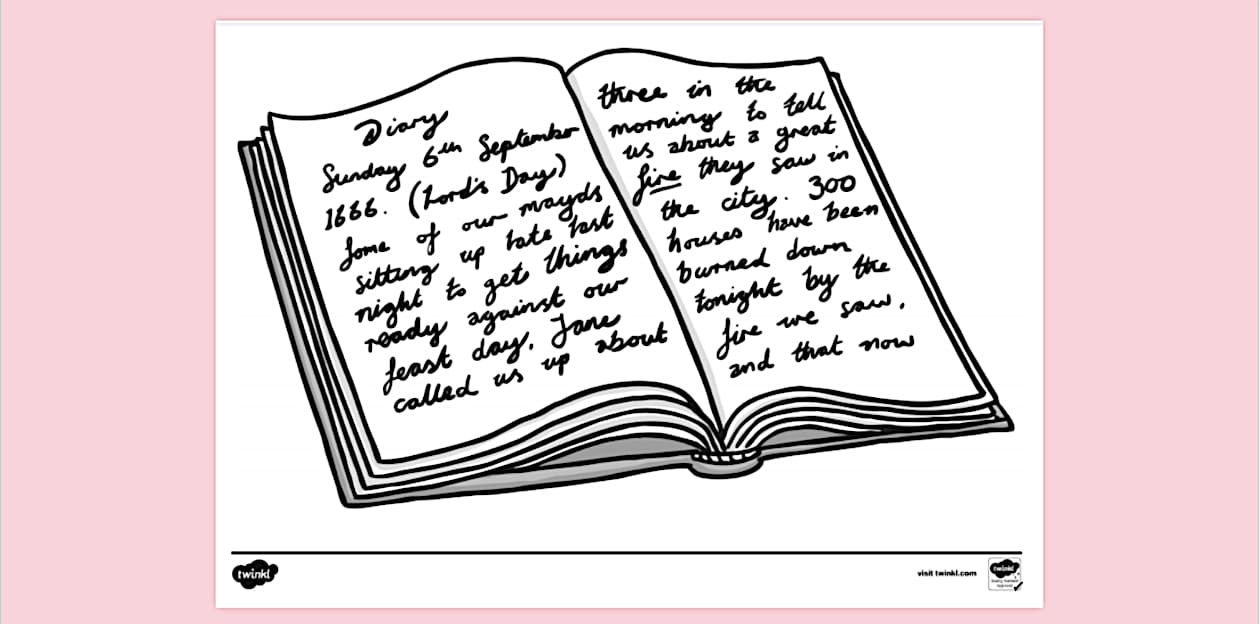 Diary Colouring Sheet – Colouring Sheets for Children