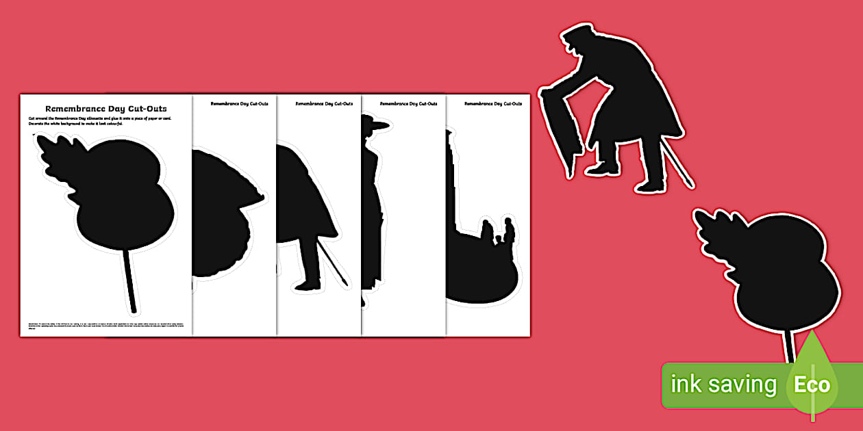 Remembrance Day Silhouette Cut-Outs (teacher made) - Twinkl