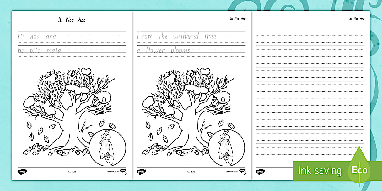 Cursive Iti Noa Ana Handwriting Worksheet (teacher made)