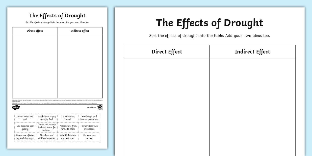 The Effects of Drought Activity (teacher made) - Twinkl