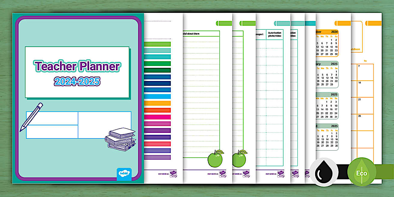 Editable Primary Teacher Planner 2024-2025 - Twinkl