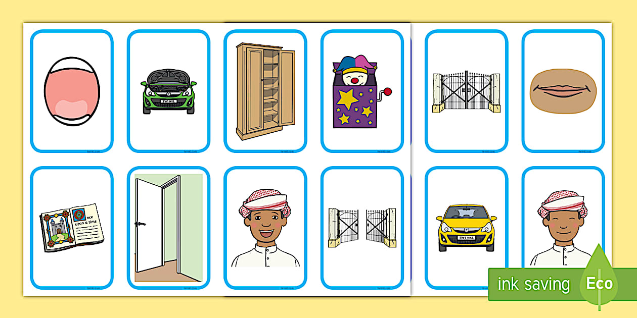 Pictures of close and open flashcards (teacher made)