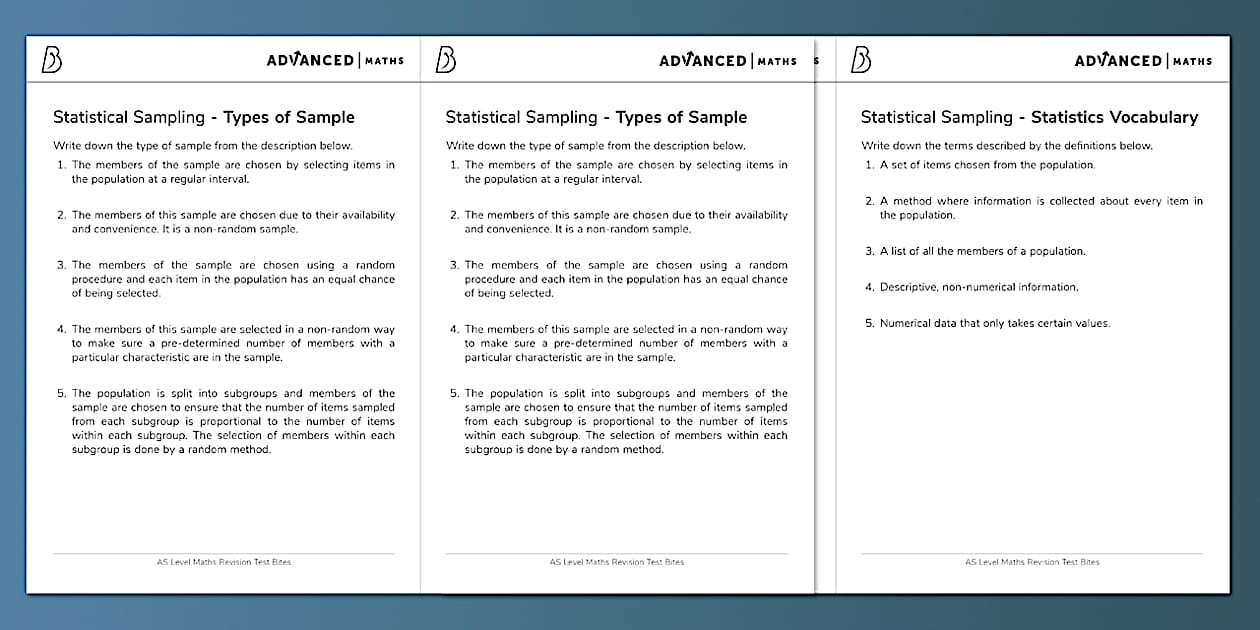 👉 Types of Sampling | AS Level Maths | Beyond: Advanced