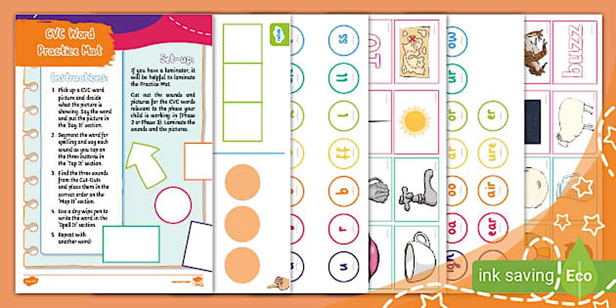 CVC Word Practice Mat (teacher made) - Twinkl