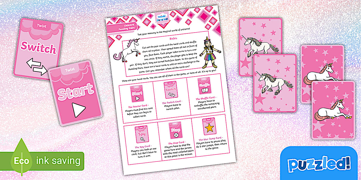 Fun Unicorn Pairs Card Game Go Fish | Twinkl Puzzled