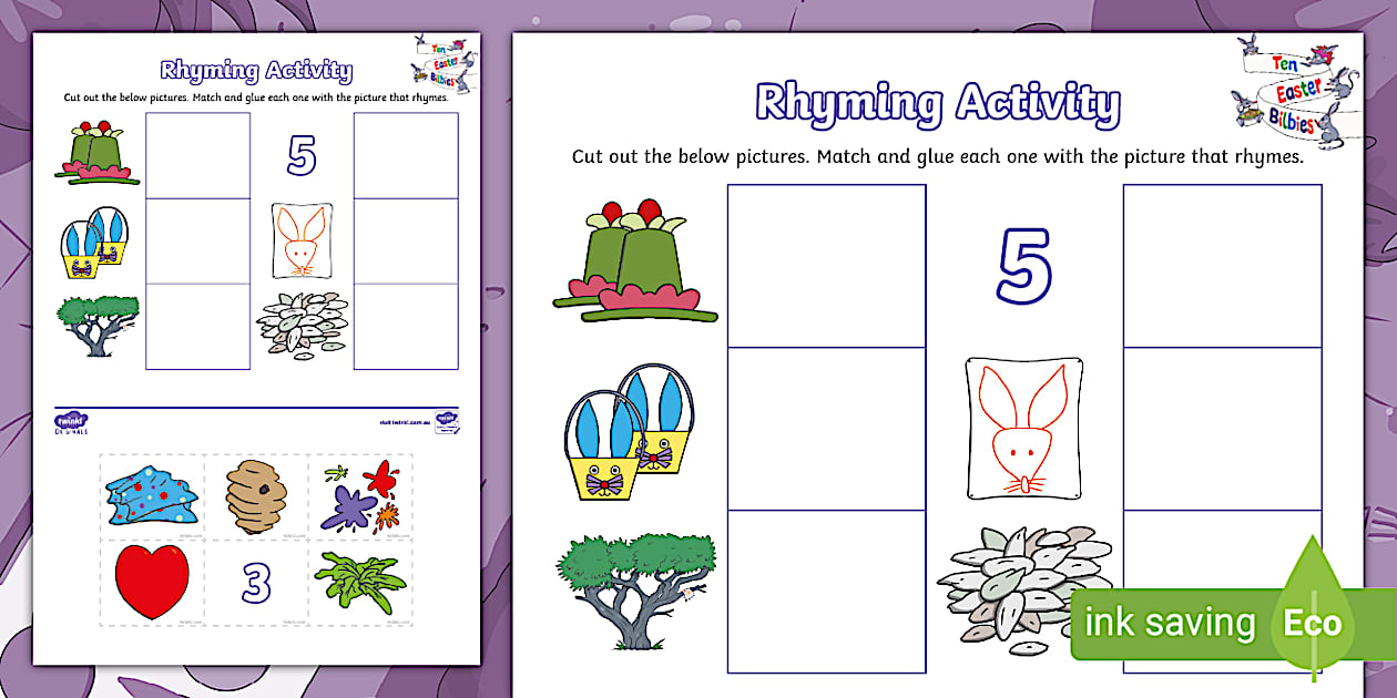 Ten Easter Bilbies - Rhyming Activity (teacher made)