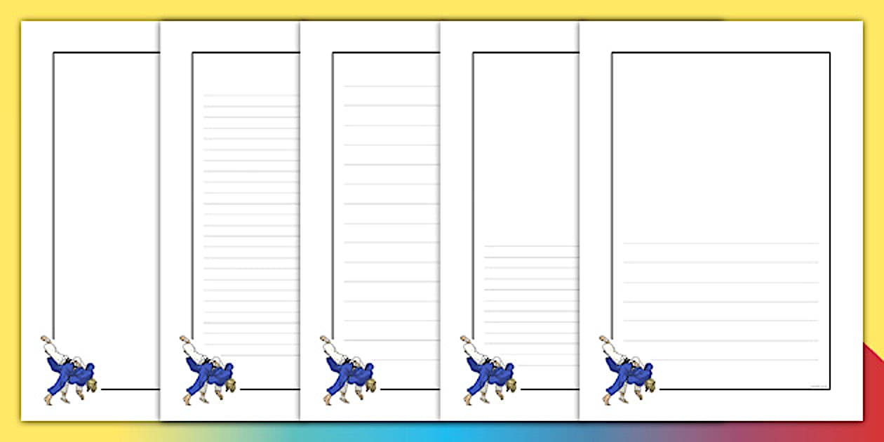 Black and White Judo Page Borders (teacher made) - Twinkl