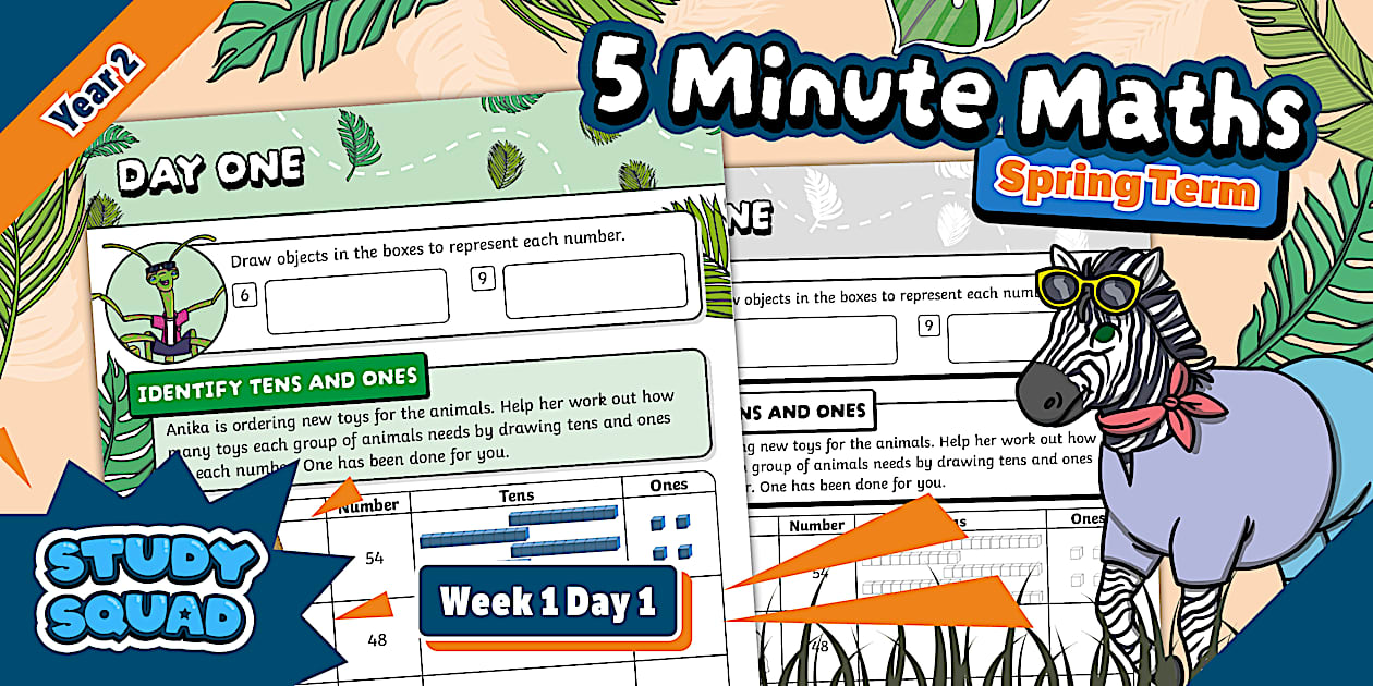 👉 Study Squad 5 Minute Maths - Year 2 Spring - Week 1 Day 1