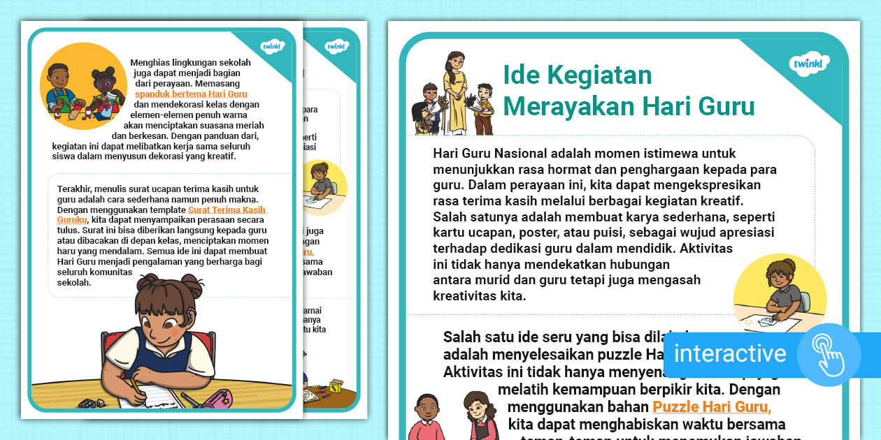 Ide Kegiatan Merayakan Hari Guru (teacher made) - Twinkl