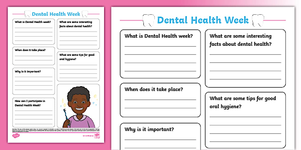 Dental Health Week Fact File Template