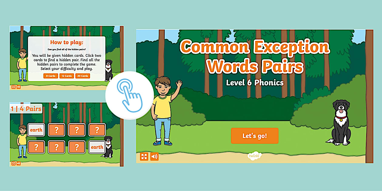 Level 6 Phonics Common Exception Word Pairs Game - Twinkl