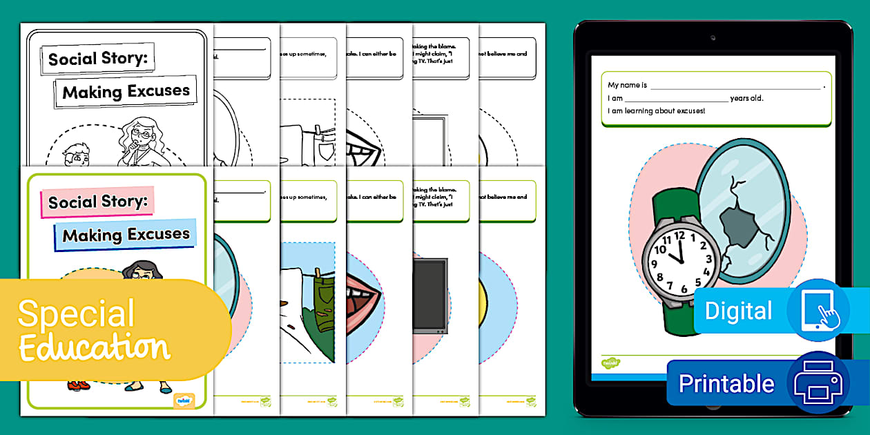 Social Story: Making Excuses for Special Education - Twinkl