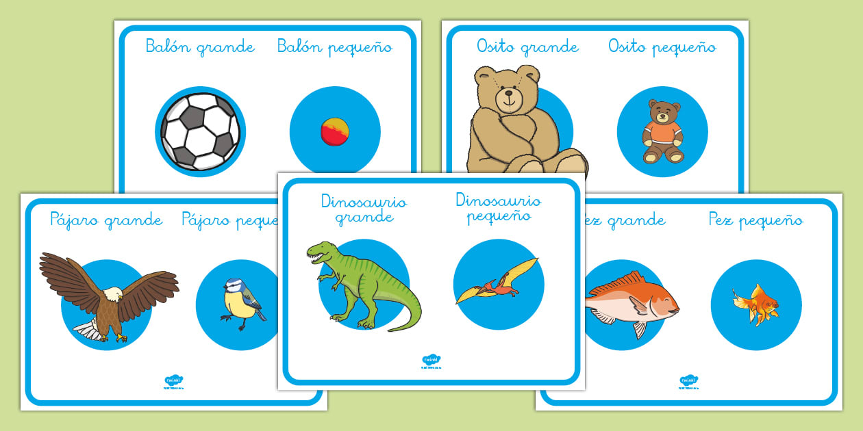 Pósters DIN A4: Grande y pequeño - Twinkl