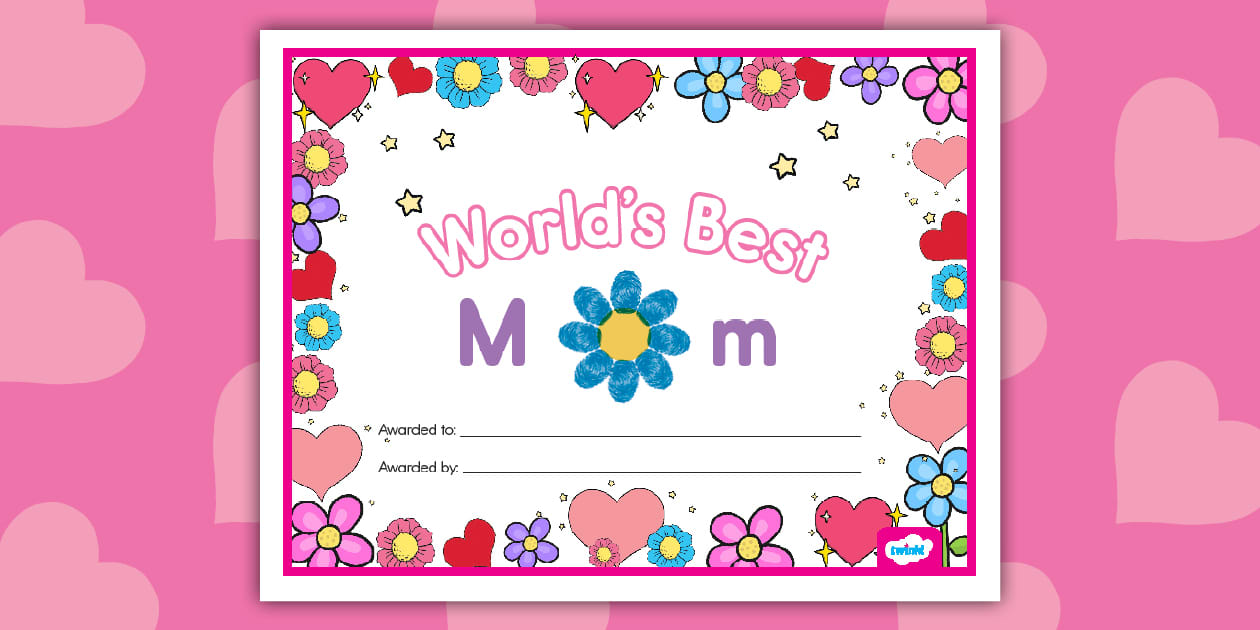 World's Best Mom! Mother's Day Fingerprint Certificate