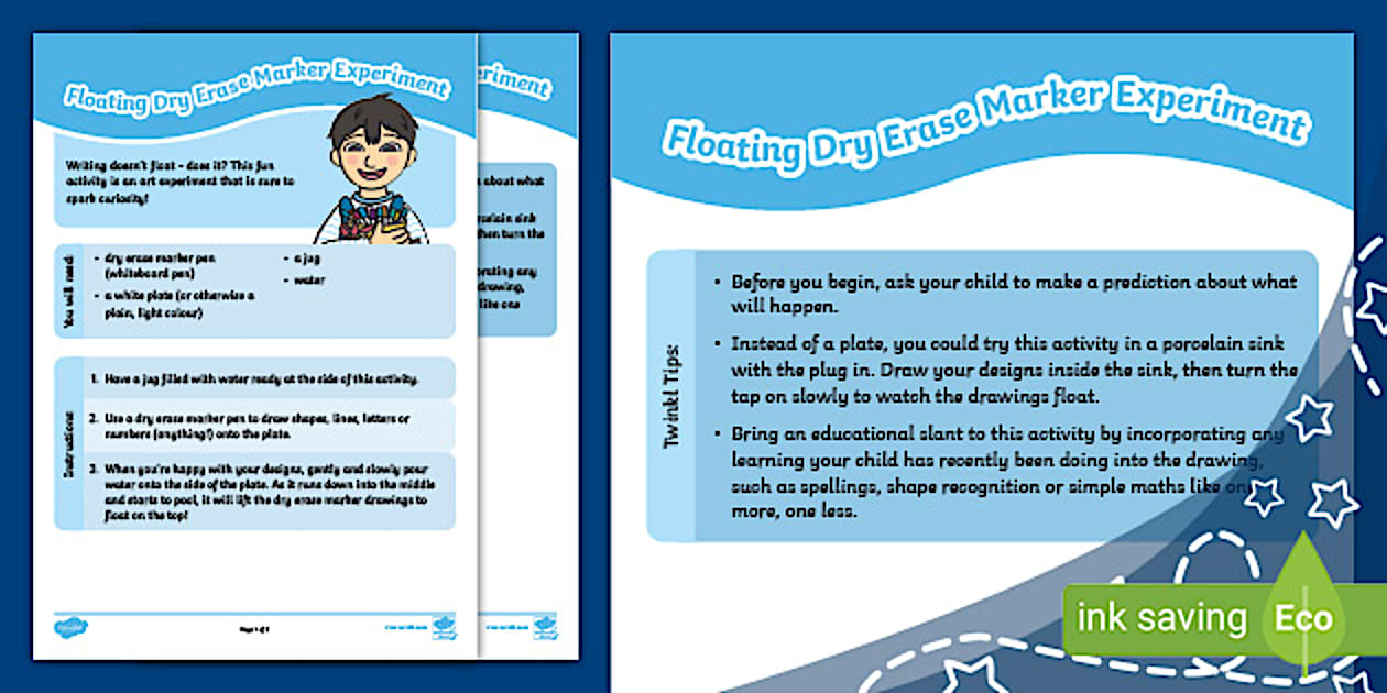 Floating Dry Erase Marker Experiment (Teacher-Made) - Twinkl