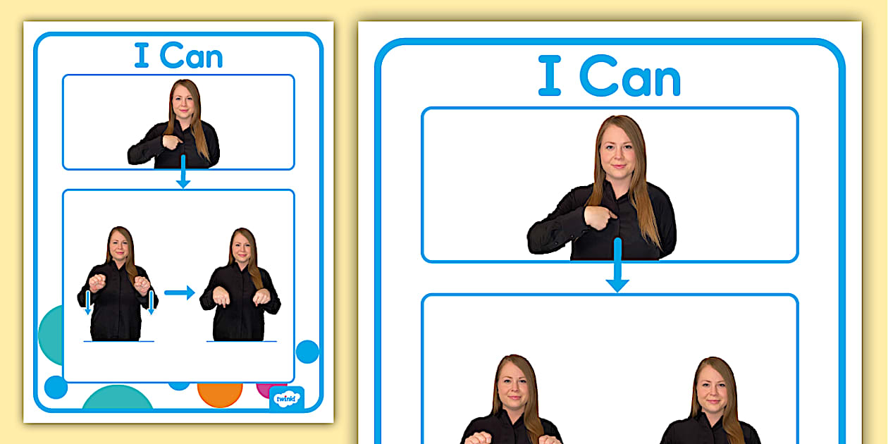 American Sign Language (ASL) How to Sign "I Can" Poster