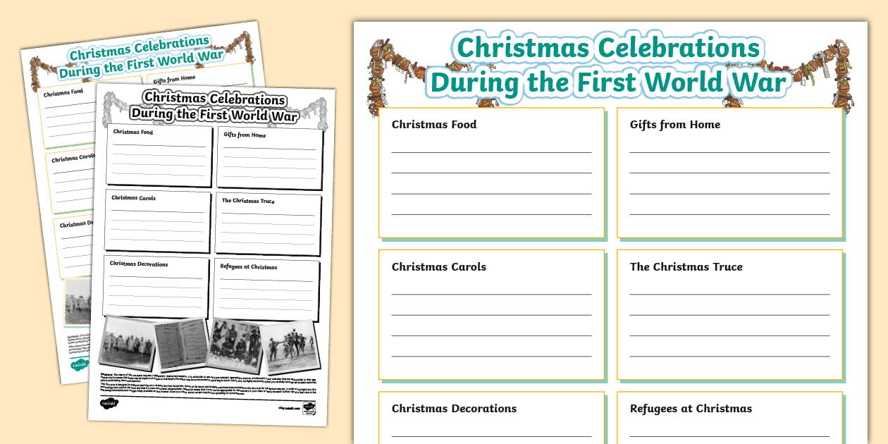 * NEW * Christmas Celebrations During the First World War Fact File