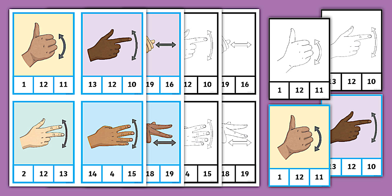 Números en LSM - tarjetas (teacher made) - Twinkl