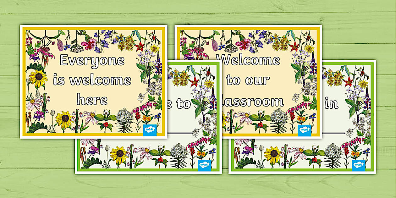Canadian Spring Flowers Editable Classroom Welcome Sign